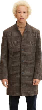 Tom Tailor Herren Modern Wollmantel 1032440, 30499 - Black Brown Glen Plaid, XXL