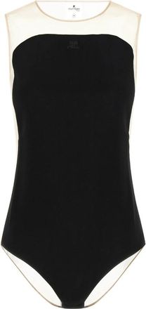 Courr&egrave;ges Femme, Tops, Noir, Taille: 38 FR Illusion Sunshield Bodysuit