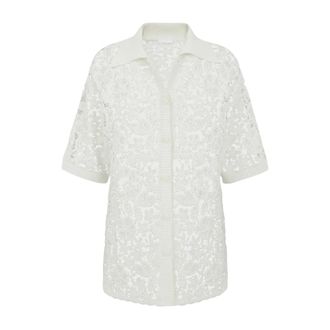 P.A.R.O.S.H. Shirt mit Lochmuster und Blumenmuster - - Blouses & Shirts - Damen - Wei&szlig; - M