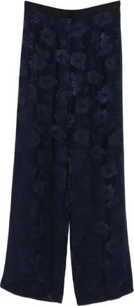 Forte_Forte Femme, Pantalons, Bleu, Taille: 38 FR Pantalone jacquard a gamba dritta