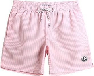 Maamgic Homme Short de Bains Imprim&eacute; S&eacute;chage Rapide avec Slip en Filet Maillot de Bain Pants Court de Sport pour Vacance a la Plage, Rose, X-Large(tour de tai