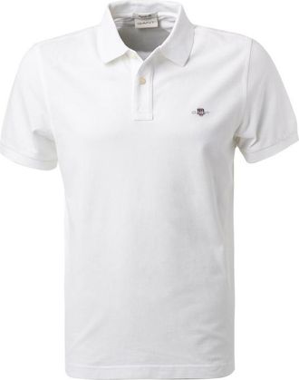 GANT Herren Polo-Shirt weiß Baumwoll-Piqué