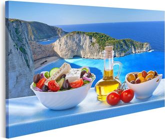 Islandburner Bild auf Leinwand Berühmter Navagio Strand Mit Griechischem Salat Zakynthos Griechenland Küchenbilder Leinwandbild Wandbild Prime Bilder für Wohnzimme