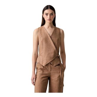 Vicolo Gilet style portefeuille - Femme - Vestes - Brun - Taille: 40 FR