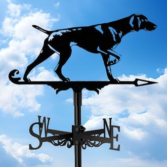 Generic Schwarze Wetterfahne aus Metall Zur Anzeige der Windrichtung Im Au&szlig;Enbereich f&uuml;R Hof Garten Bauernhaus Scheune Schuppen oder Terrasse(U9)