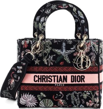Dior Lady D-Lite Bag Embroidered Canvas Medium satchel - Mehrfarbig