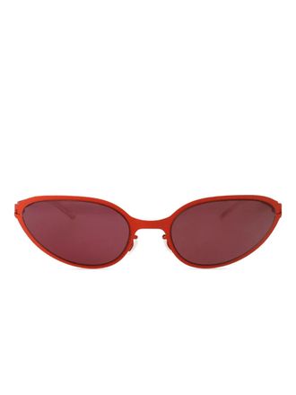 Mykita lunettes de soleil Bear à monture ovale - Rouge