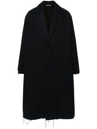 Palm Angels manteau boutonn&eacute; &agrave; patch logo - Bleu