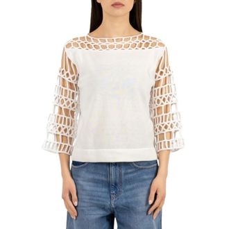 LuckyLu Femme, Blouses et Chemises, Blanc, Taille: 40 FR Maglia