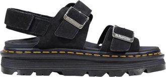 Dr. Martens Femme, Chaussures, Noir, Taille: 41 EU Open Toe Leather Buckle Sandales