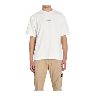 Stone Island T-shirt en jersey de coton avec logo - Homme - Tops - Blanc - Taille: XL