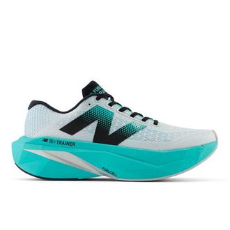 New Balance Homme FuelCell SuperComp Trainer v3 en Blanc/Vert, Synthétique, Taille 40.5 Large