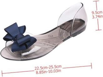 FOMIYES Sandales Plates Femme Style Jelly à Noeud Chaussures été Légères pour Plage et Confortables Bleu