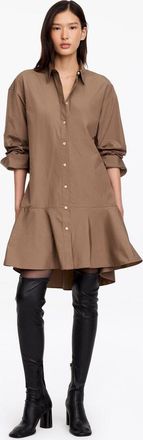 Arket Hemdkleid Aus Baumwolle Mit Sch&ouml;&szlig;chen -Braun