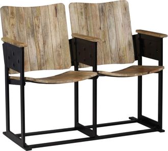 vidaXL 2-Sitzer-Bank Massivholz Mango und Stahl Vidaxl