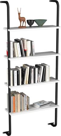 VCM Holzregal hängend | platzsparendes Regal | Maße: H. 150 x B. 64 x T. 20 cm | Elegantes Regal hängend | Aufbewahrungsregal | Bücherregal | Wandboard - 