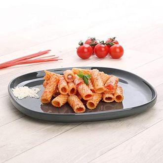 Holst Porzellan BSK 322 High Alumina mittlerer Speiseteller 24 cm grau, Set 3, bis zu 400% resistenter als herkömmliches Porzellan