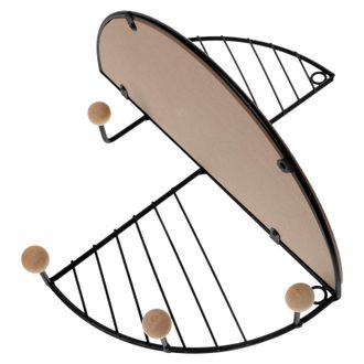 BESPORTBLE Wandmontiertes Holzregal mit Haken Nordisches Wandregal im Skandinavischen Stil Robustes Lagerregal f&uuml;r Bad Schlafzimmer und K&uuml;che Platzsparender Wand