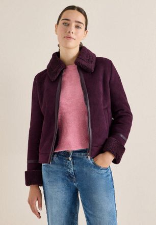 Cecil Lederimitatjacke in Velours-Optik