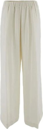 Gentryportofino Femme, Pantalons, Blanc, Taille: 42 FR Pantalon Pliss&eacute; &agrave; Taille &Eacute;lastique