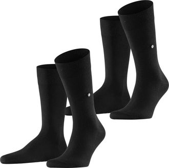 Burlington Herren Socken Everyday Multipack M So Baumwolle einfarbig 2 Paar, Schwarz Black 3000, 40-46