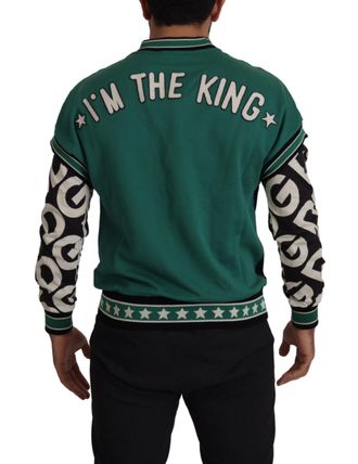 Dolce & Gabbana Mens Logo-Embroidered Cotton Sweatshirt Black Sweatshirts