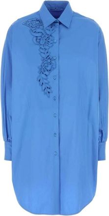 Ermanno Scervino Femme, Blouses et Chemises, Bleu, Taille: 36 FR Chemise Boutonn&eacute;e &agrave; Manches Longues