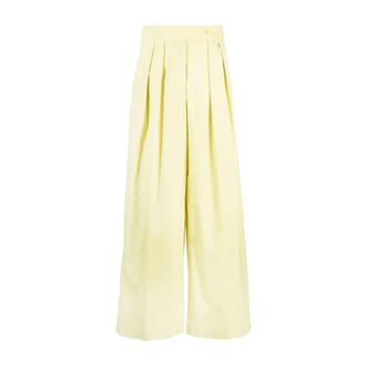 Dries Van Noten Femme, Pantalons, Vert, Taille: 36 FR Pamplona Wide Pantalons
