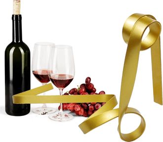 Generic Weinflaschenhalter, zum Aufhängen - dekorativer Organizer aus Metall, modern, Schleifenform, für Whiskybar, platzsparend, Geschenk für Zuhause