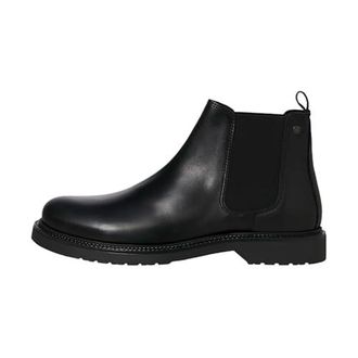 Jack & Jones Bottines Chelsea en cuir pour homme Jfwvauxhall Sn, anthracite, 41 EU