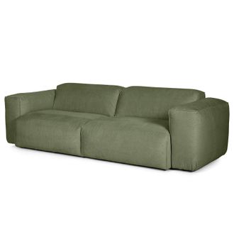 Studio Copenhagen home24 3-Sitzer Sofa Gr&uuml;n Cordstoff Snor 251 x 71 x 102cm Modern