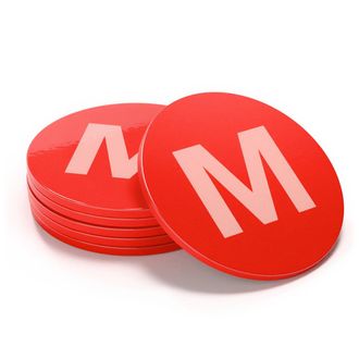 Luna Via Untersetzer Letters, A-Y, Hochwertige Keramik (M Korallrot-Apricot)