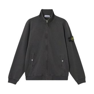 Stone Island Homme, Sweatshirts et sweats &agrave; capuche, Gris, Taille: M Veste de surv&ecirc;tement zipp&eacute;e