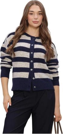 Ruby Tuesday Vivett Stripe Cardigan - - Knitwear - Damen - Blau - XS
