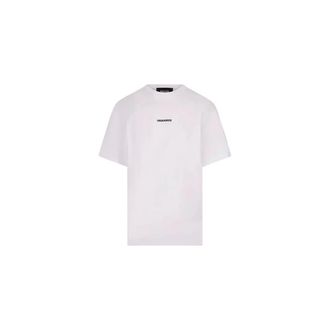 Dsquared2 Baumwoll-T-Shirt mit Rundhalsausschnitt - - Tops - Herren - Wei&szlig; - S