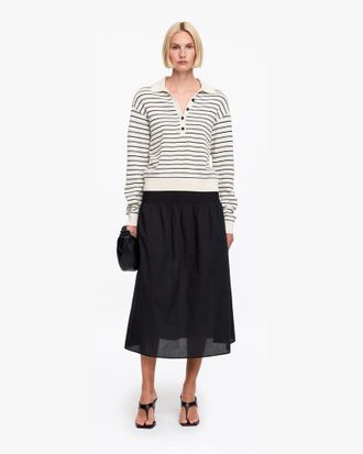 Arket Voile-Rock Mit Biesen -Schwarz