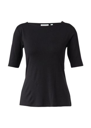 Comma Kurzarmshirt T-Shirt Feminines Shirt aus Viskosejersey