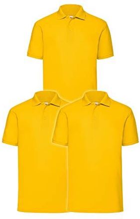 Fruit Of The Loom 63-402-0 Polo, Jaune, L (Lot de 3) Homme