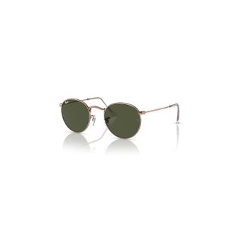Ray-Ban Round Metal Rose Gold Sonnenbrillen Rotgold Fassung Gr&uuml;n Glas 50-21