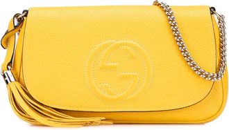 Gucci Hobo Bags - Medium Leather Soho Chain Flap Crossbody - Gr. unisize - in Gelb - f&uuml;r Damen