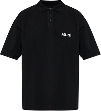 VETEMENTS Homme, Tops, Noir, Taille: XS Polo With Patch