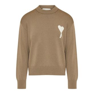 Ami Femme, Pulls, Gris, Taille: 40 FR De Coeur Crewneck Sweater