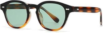 Generic Lunettes de soleil de luxe rondes punk rétro Rivets Uv400, noir, ambre vert, Taille unique