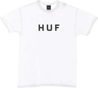 HUF Wei&szlig;es Logo Tee Kurzarm T-shirt - - Tops - Herren - Wei&szlig; - XL
