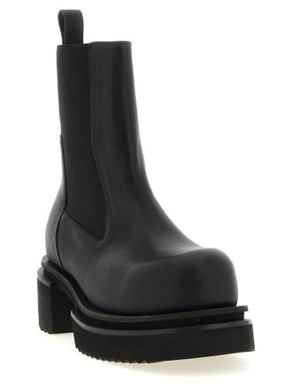 Rick Owens Mens Black Goatskin Ankle Boots