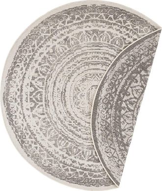 Freundin Home Collection Nora In- & Outdoor Teppich Rund - Wendeteppich Wetterfest Modernes Design Runder Teppich für Balkon Terrasse Wintergarten Badteppich Wohnzimmerteppich