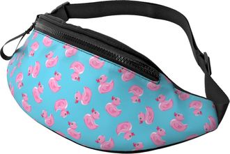 Generic Lauftasche Mode H&uuml;fttaschen Niedliche Cartoon-Ente In Rosa Stylisch Sporttasche F&uuml;r Joggen Wandern Reisen 14X35Cm