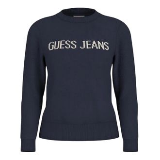 Guess Pullover Top f&uuml;r Damen, Rundhalsausschnitt, Lang&auml;rmlig (Ozean)