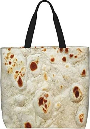 Generic Sac Fourre-Tout Tortilla De Burritos Sac &Agrave; Main D&eacute;contract&eacute; Avec Poign&eacute;es De Grande Capacit&eacute; Sacs En Toile &Eacute;paule, Pour Shopping, &Eacute;cole, Voyage, Burea