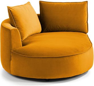 Studio Copenhagen home24 Modulottomane Orange/Orange Samt Shyla 126 x 154cm Ausrichtung links Modern